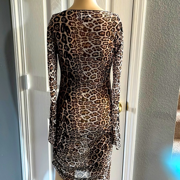 Tiger Mist | Dresses | Leopard Print See Through Mesh Dress | Poshmark